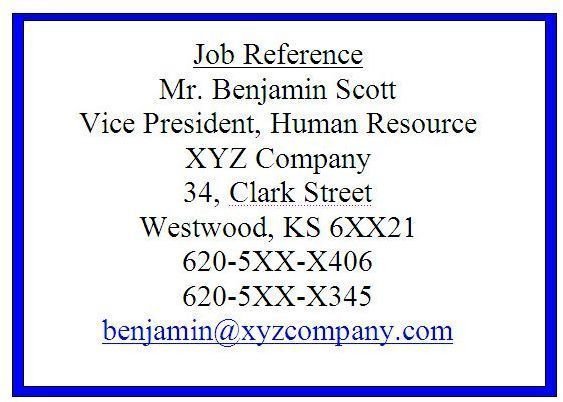 What Should A Job Reference Page Look Like 