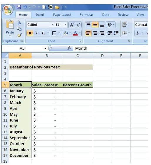 How To Create A Sales Forecast In Excel Free Excel Sales Forecasting 