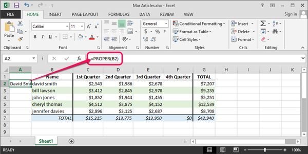 How To Change Text To Upper Lower Or Proper Case In Excel 2013