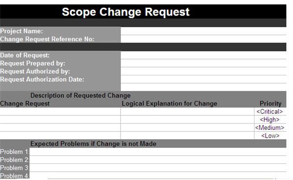 A Scope Change Template For Projects