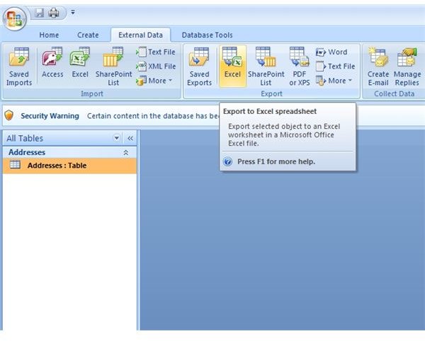 How To Export Data From Access 2007 To An Excel Spreadsheet