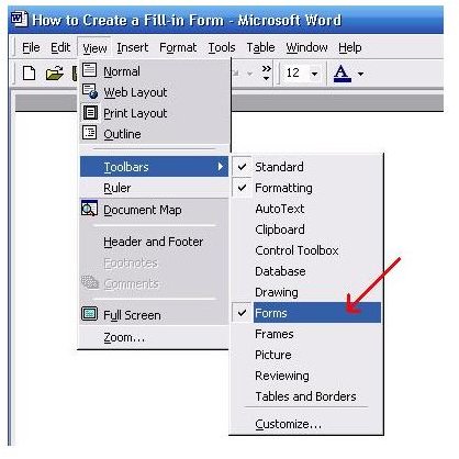 Create A Fill In Form In MS Word