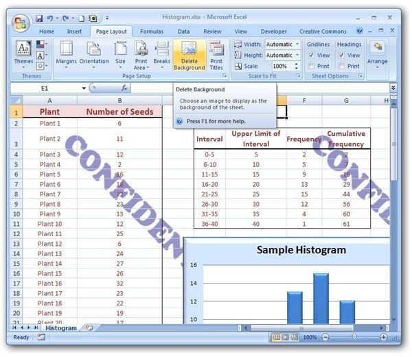 How To Add A Background To A Spreadsheet And Simulate Watermarks In
