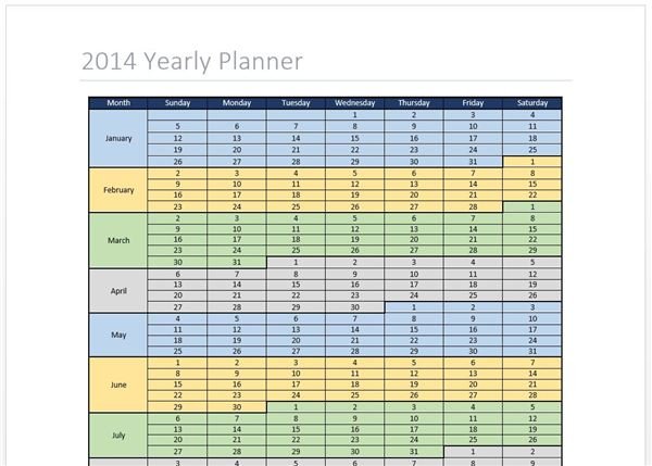 Make Your Own 2014 Yearly Planner In MS Word 2013