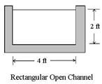 Uniform Open Channel Water Flow Rate Calculation with the Manning Equation