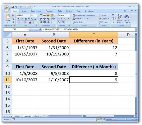 How To Subtract Date Values In Microsoft Excel Bright Hub