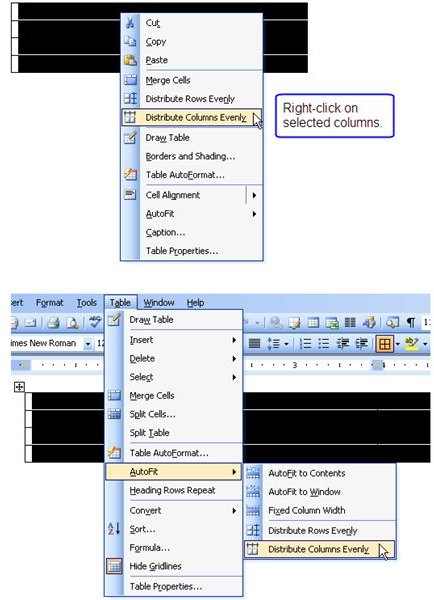 How To Adjust The Columns In A Microsoft Word Table