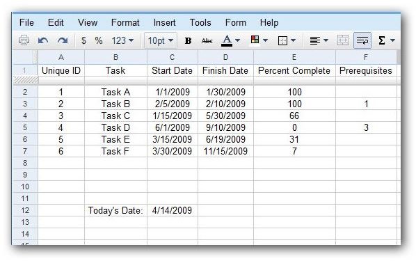 How To Create A Gantt Chart In A Google Docs Spreadsheet ARCHIVED 