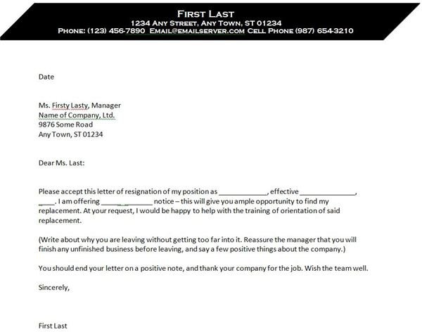 Help To Write Resignation Letter What To Include In A Resignation 